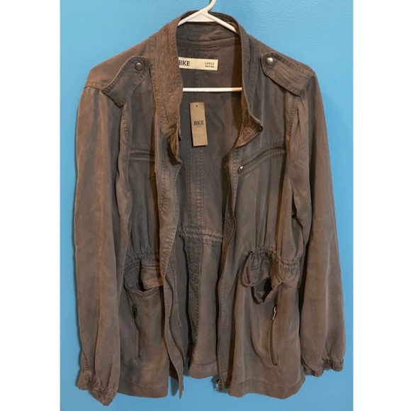 BKE | Jackets & Coats | Bke Grey Army Jacket | Poshmark
